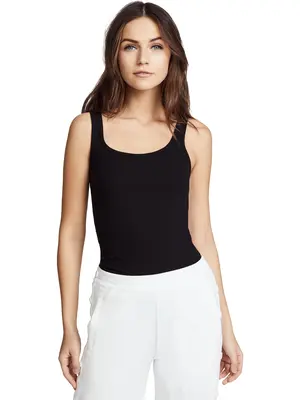 JAMES PERSE Brushed Jersey Long Tank - Black