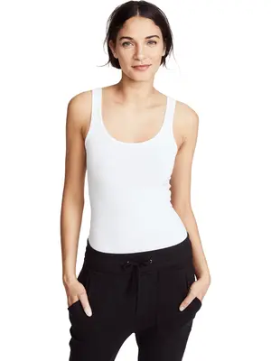 JAMES PERSE Brushed Jersey Long Tank - White
