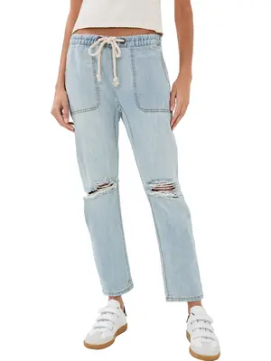 ONETEASPOON Shabbies Drawstring Boyfriend Jeans - Hustler