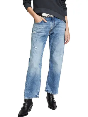 R13 Boyfriend Jeans - Bain With Rips