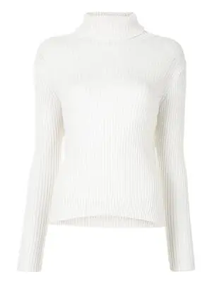 Y’s Ribbed-knit Roll-neck Jumper - White