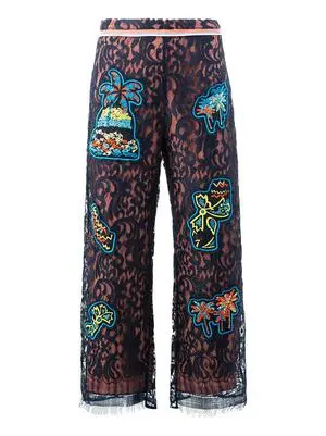 PETER PILOTTO Lace Patch Overlay Trousers - Black