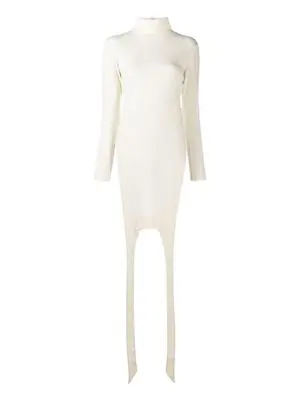 AMBUSH Apron Jersey Roll Neck Top - White