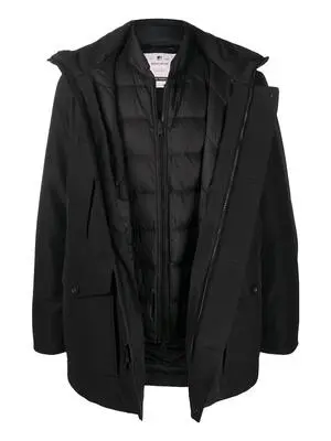 Woolrich Double Layered Hooded Coat - Black