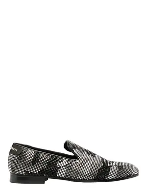 Philipp Plein Embellished Camouflage Loafers - Black