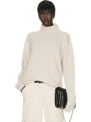 THE ELDER STATESMAN Relaxed Turtleneck Sweater - White