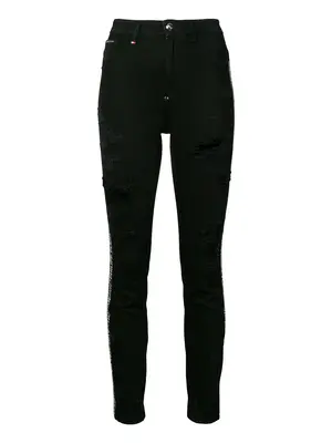 Philipp Plein Distressed Skinny Jeans - Black