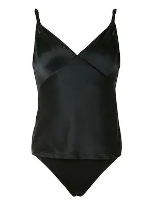 RtA Cami Top Silk Bodysuit - Black