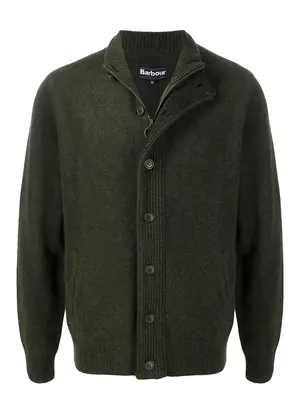 Barbour High-neck Wool Cardigan - Green