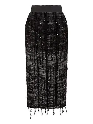 Dolce & Gabbana Embellished Pencil Skirt - Black