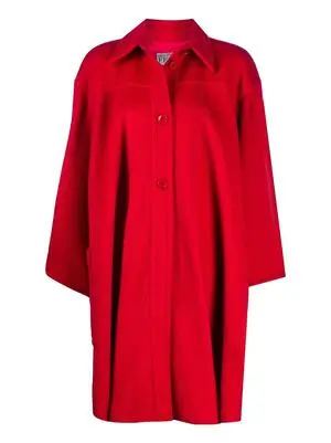 Gianfranco Ferre 1980s Wool Cape Coat - Red