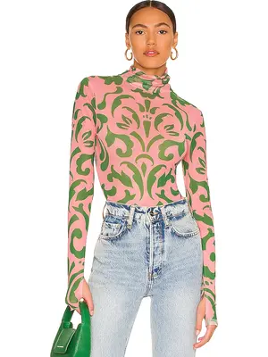 AFRM Zadie Top Blush Damask