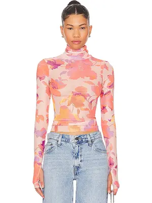 AFRM Zadie Top Nude Marble Floral
