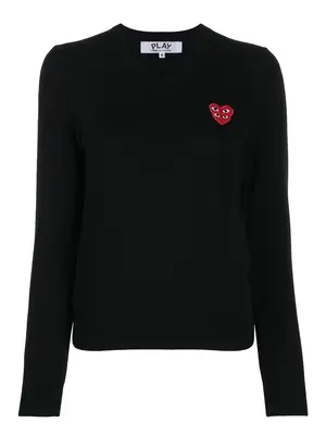 Play Comme Des Garcon V-neck Top - Black