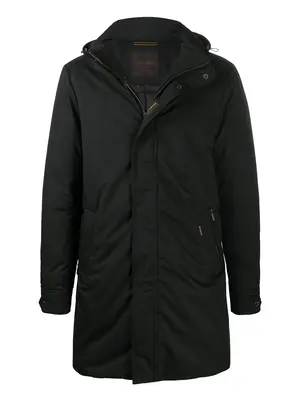 MOORER Hooded Padded Parka Coat - Black