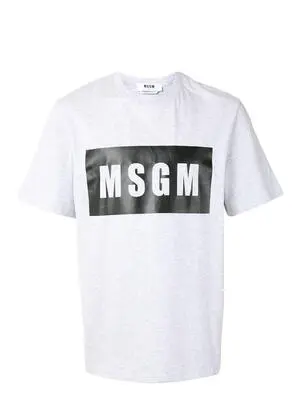 MSGM Logo Print T-shirt - Grey