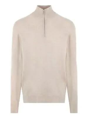 Brunello Cucinelli Brunello Cucinelli Short-Zip Knitted Jumper Neutrals
