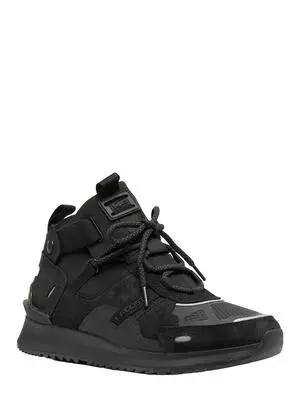 Lacoste Multi-panel Mid-top Sneakers - Black