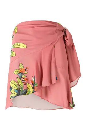 AMIR SLAMA Paneled Print Wrap Skirt - Pink