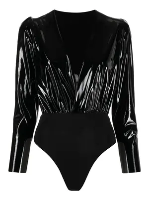 ALCHEMY Alchemy X Lia Aram Faux-Patent Leather Bodysuit