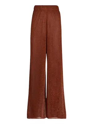 Oseree Lumière High-rise Wide-leg Pants - Brown