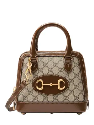 Gucci Mini Horsebit 1955 Top-Handle Bag Brown
