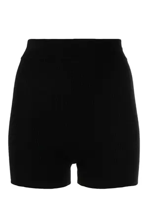 Cashmere In Love Alexa Ribbed-knit Biker Shorts - Black