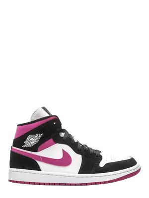 JORDAN Air 1 Mid Magenta Sneakers - Black