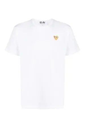 Play Comme Des Garcon Embroidered Logo Cotton T-shirt - White