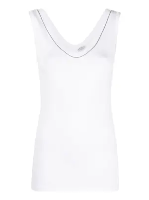 Brunello Cucinelli Crystal-detail Vest Top - White