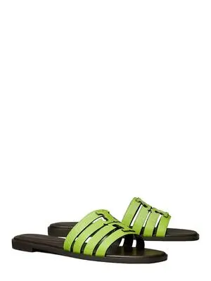 Tory Burch Ines Slides - Light Chartreuse/cocoa