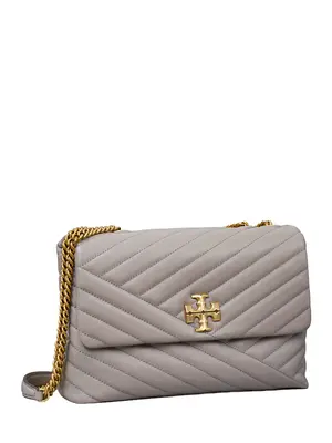 Tory Burch Kira Chevron Shoulder Bag Gray Heron