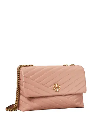 Tory Burch Kira Chevron Shoulder Bag Meadow Sweet / Rolled Gold
