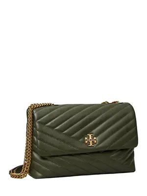 Tory Burch Kira Chevron Shoulder Bag Sycamore / Rolled Gold