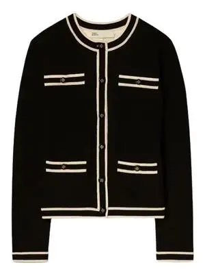 Tory Burch Kendra Cardigan - Black/french Cream