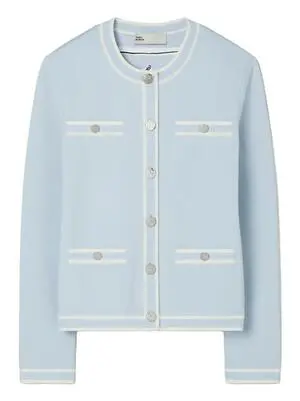 Tory Burch Kendra Cardigan - Blue/new Ivory