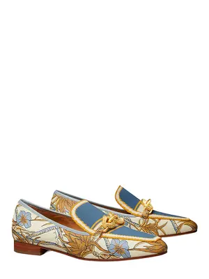 Tory Burch Jessa Loafer Climbing Palms / Glacial Blue / Stripe