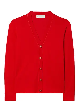 Tory Burch Simone Cardigan Bright Scarlet