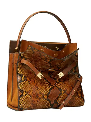 Tory Burch Lee Radziwill Double Bag Dark Caramel