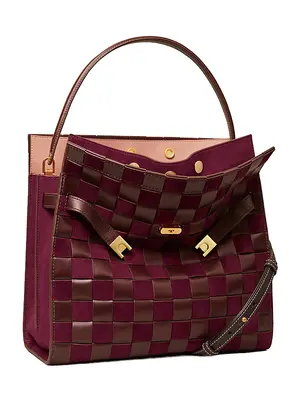 Tory Burch Lee Radziwill Double Bag Sedona Wine Multi