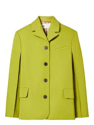 Tory Burch Wool Double-breasted Blazer - Leaf Green