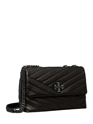 Tory Burch Small Kira Chevron Shoulder Bag Black/silver