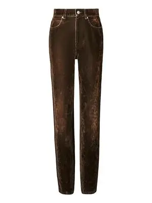Tory Burch Straight-leg Jean - Dark Brown