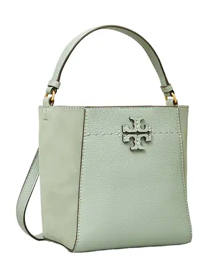 Tory Burch Small McGraw Bucket Bag Blue Celadon