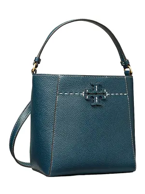 Tory Burch Small McGraw Bucket Bag Federal Blue