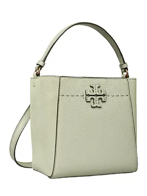 Tory Burch Small McGraw Bucket Bag Pine Frost