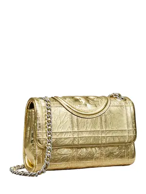 Tory Burch Small Fleming Shoulder Bag 18 Kt Gold