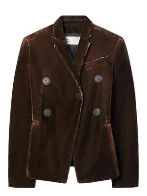 Tory Burch Denim Blazer - Dark Brown