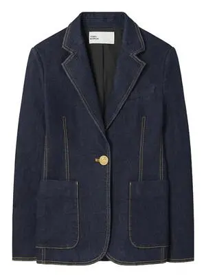 Tory Burch Denim Blazer Dark Wash