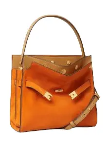 Tory Burch Small Lee Radziwill Double Bag Sweet Orange
